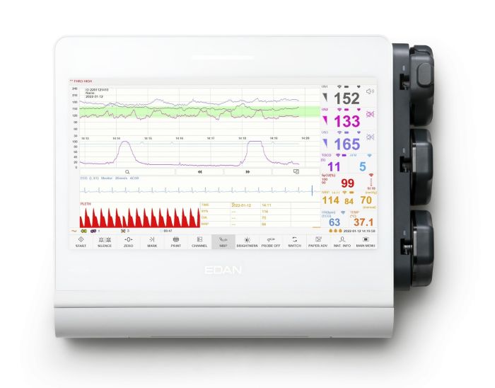 Cardiotocógrafo Monitor fetal Edan F12 con cable + VCT