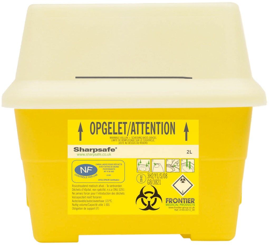 Colector de agujas Sharpsafe 2l para consultorio medico con10 unidades ...
