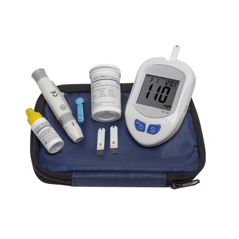 Glucómetro TB100 Holtex Kit completo con tiras reactivas a 32.5