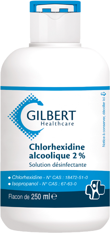Solución desinfectante - Clorhexidina Alcohólica 2% Laboratorios Gilbert