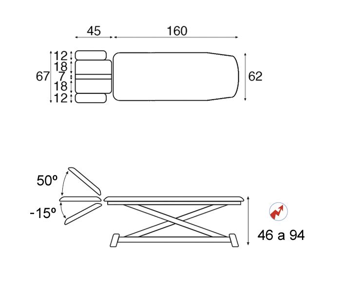 Camilla de masaje eléctrica Ecopostural C7543 por 1734.33